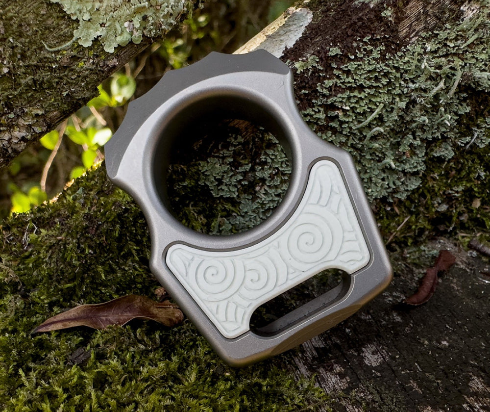 G-10 White Japanese Pattern Inlay for Swampy Keychains | SWAMP EDC